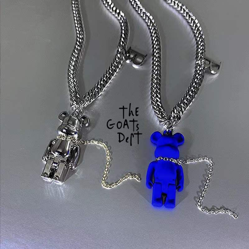 Jual The Goats Dept - Blue Silver Bear Brick Cuban Necklace Original ...