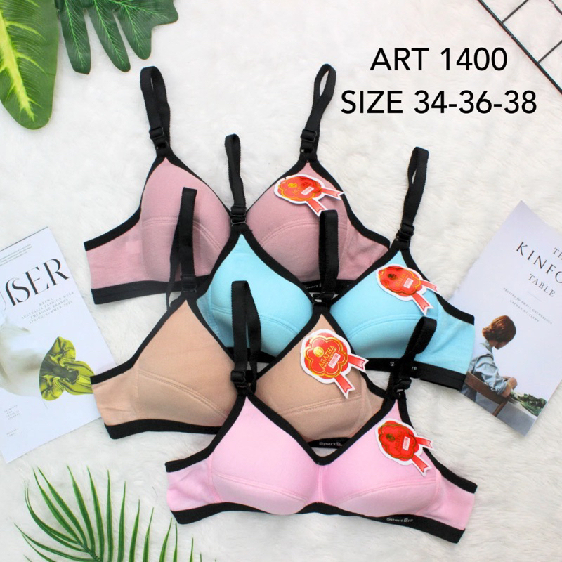 Jual 6 PCS SPORT BRA | BH REMAJA | TANPA BUSA TANPA KAWAT | ART 1400 ...
