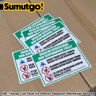 Jual Stiker Jagalah Kebersihan & Kenyamanan Toilet Etika Penggunaan Toilet uk 20 x 15 cm ...