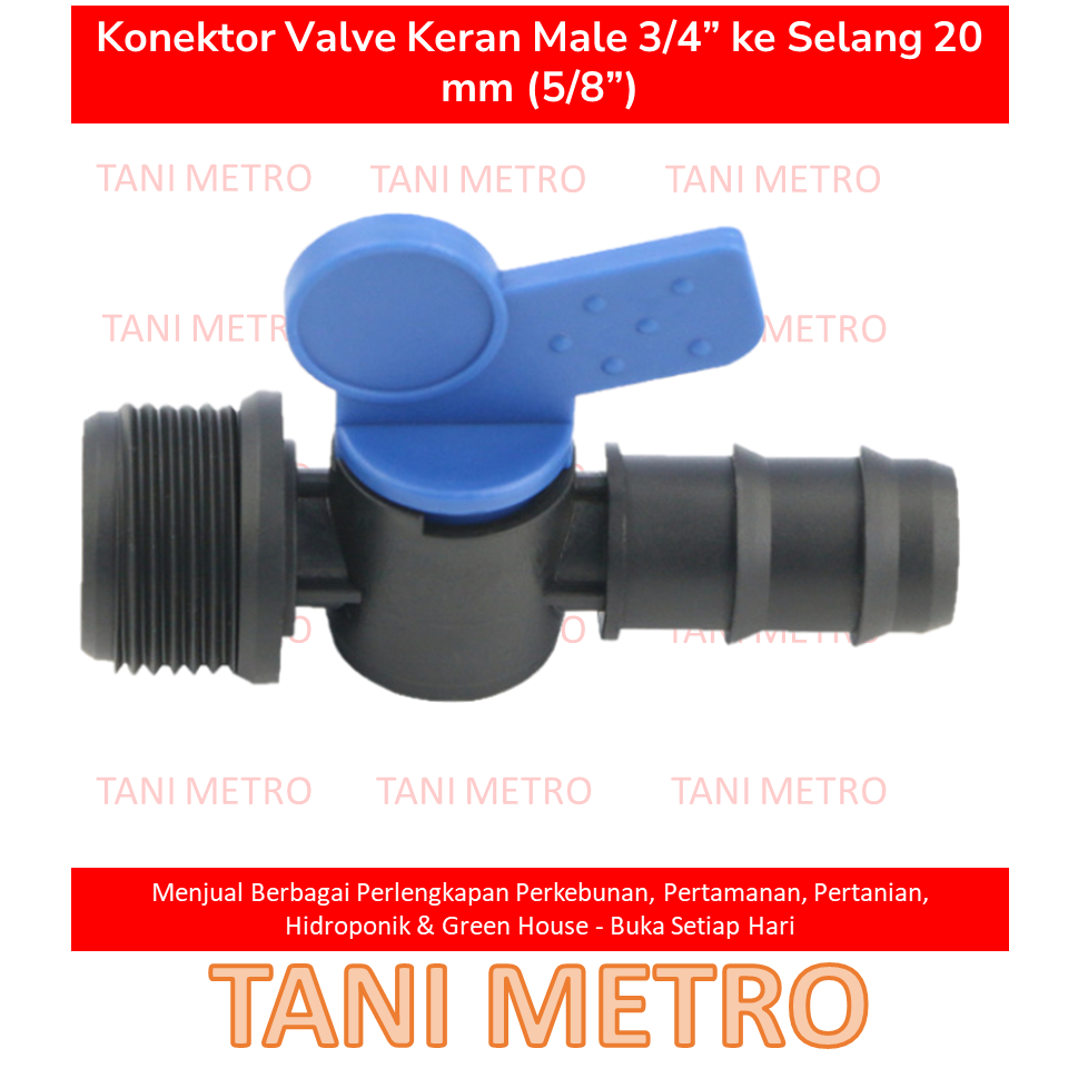 Jual Valve Stop Keran Male 1 2 3 4 Ke Selang 16mm 1 2in 20mm 5 8