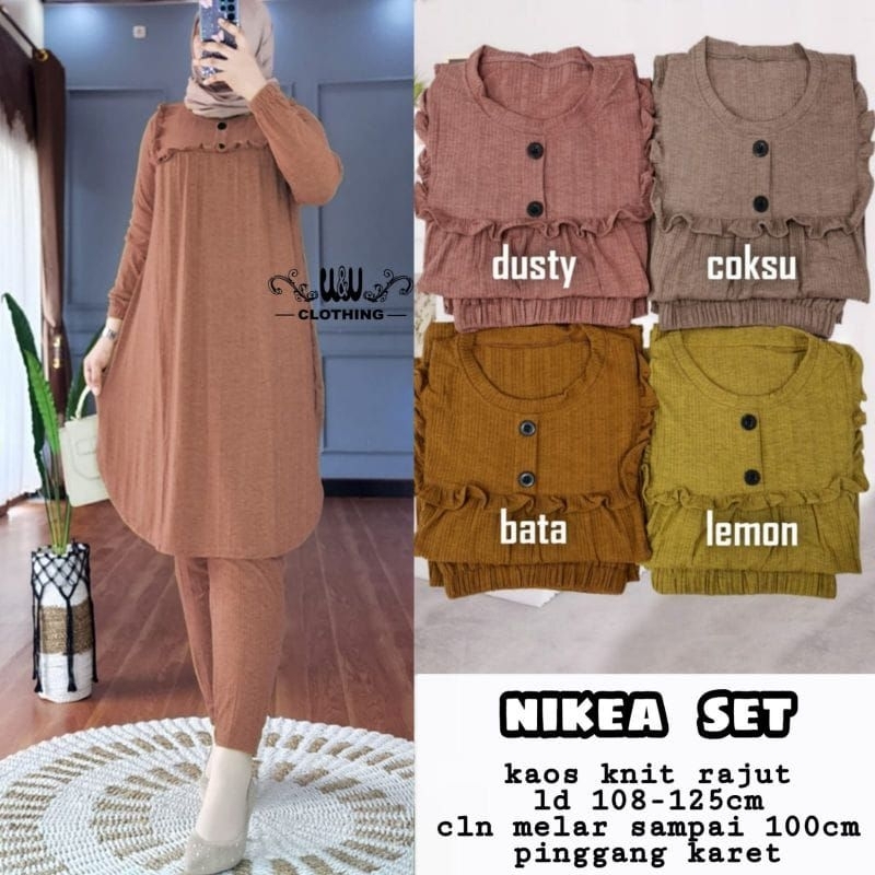 Jual Mikea set wanita terbaru/oneset hornet tunik jumbo/setelan muslim ...