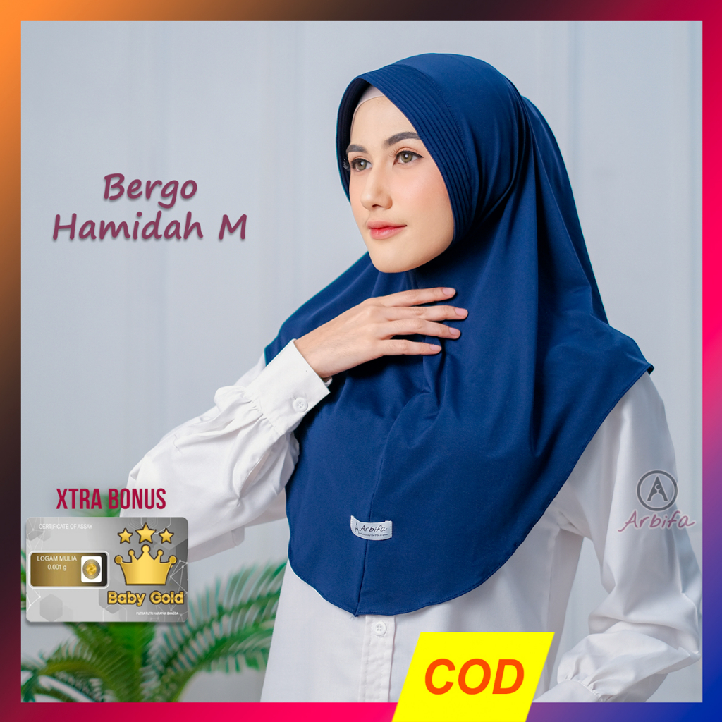 Jual Arbifa | Bergo Hamidah M Jersey Premium Hijab Instant Daily Sport Mila | Shopee Indonesia
