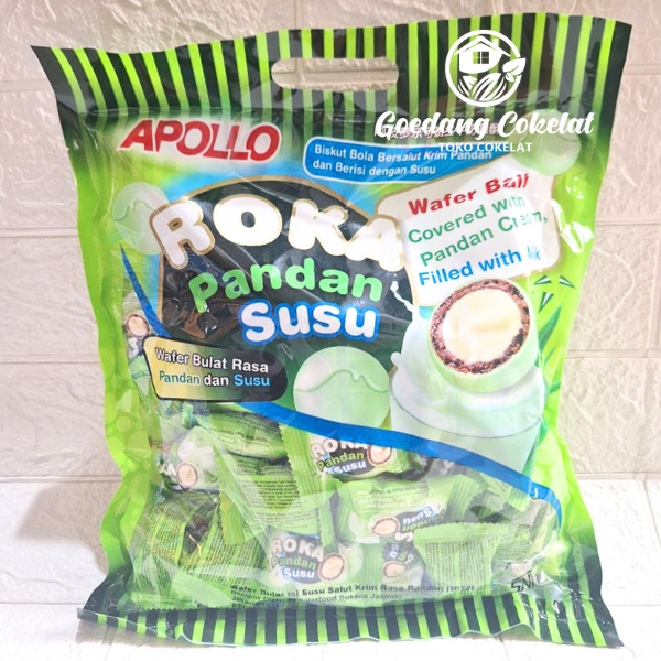Jual Apollo Roka Wafer Ball Coklat Covered With Milk Pandan Nutty ...