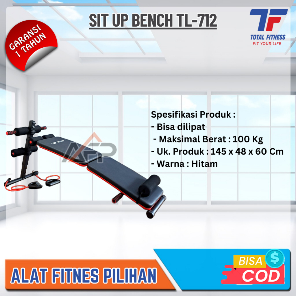 Jual Alat Olahraga Sit Up Bench TL-712 Total Fitness | Shopee Indonesia