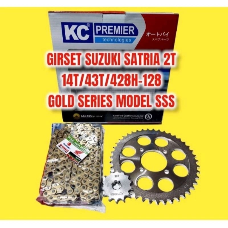 Jual GIRSET SUZUKI SATRA R 120 2TAK 14T/43T/428H-128H KC RACING GOLD ...