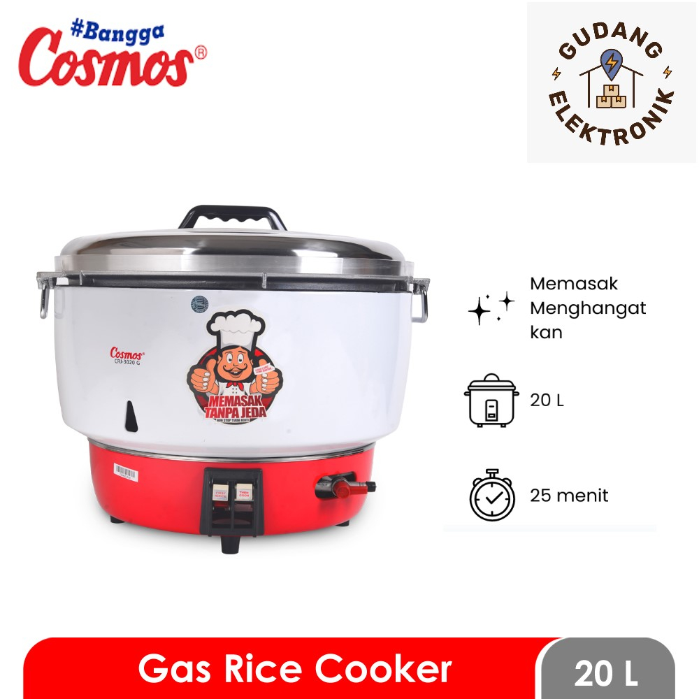Jual Cosmos CRJ3020G Rice Cooker Gas LPG 20 Liter Non Stick CRJ-3020G | Shopee Indonesia