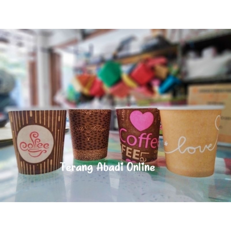 Jual (50 pc) Paper Cup 6.5 Oz Motif Random / Cup Kertas / Gelas Kopi ...