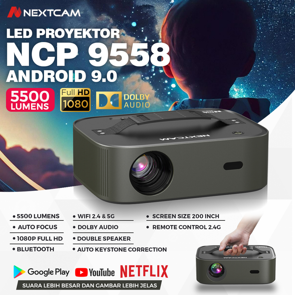 Jual Proyektor LED Android NEXTCAM NCP 9558 FULL HD with DOLBY Audio ...