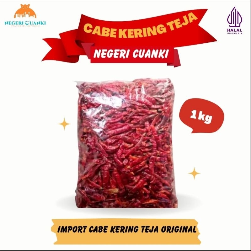 Jual Cabe kering Teja 1kg Asli Import Tanpa Tangkai | Shopee Indonesia