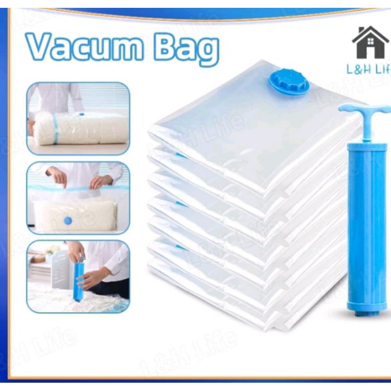 Jual VACUM BAG BAJU PAKAIAN PLASTIK PERJALANAN TAS VACUM | Shopee Indonesia