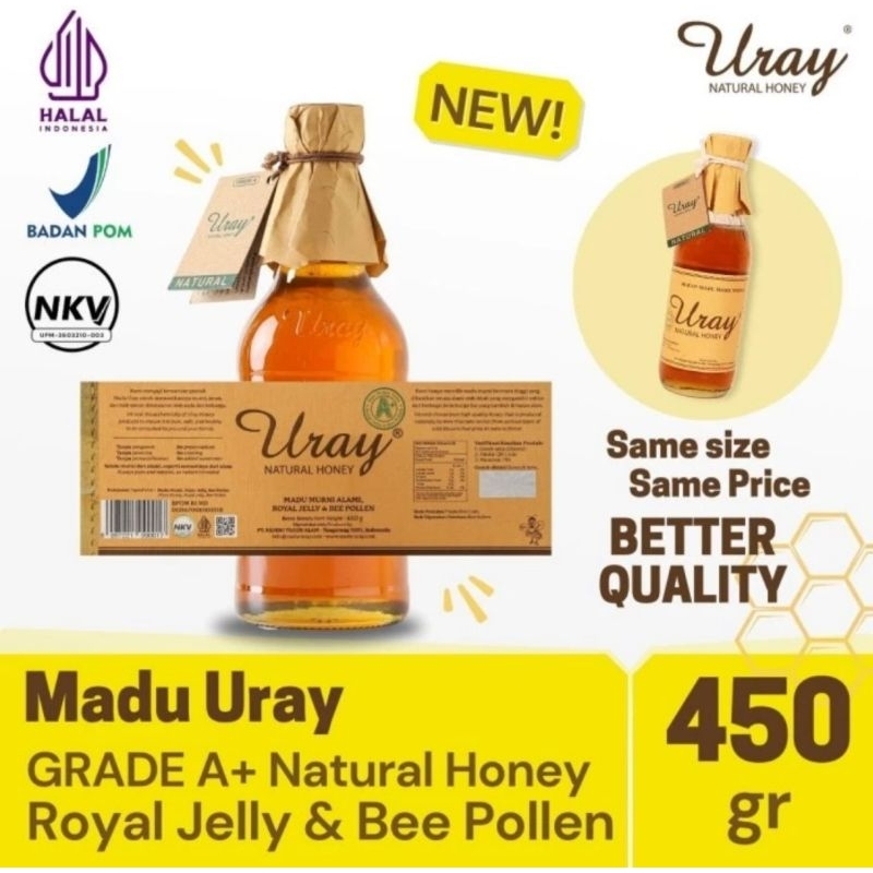 Jual Madu Uray 450gr Kemasan Baru (Raw Honey) | Shopee Indonesia