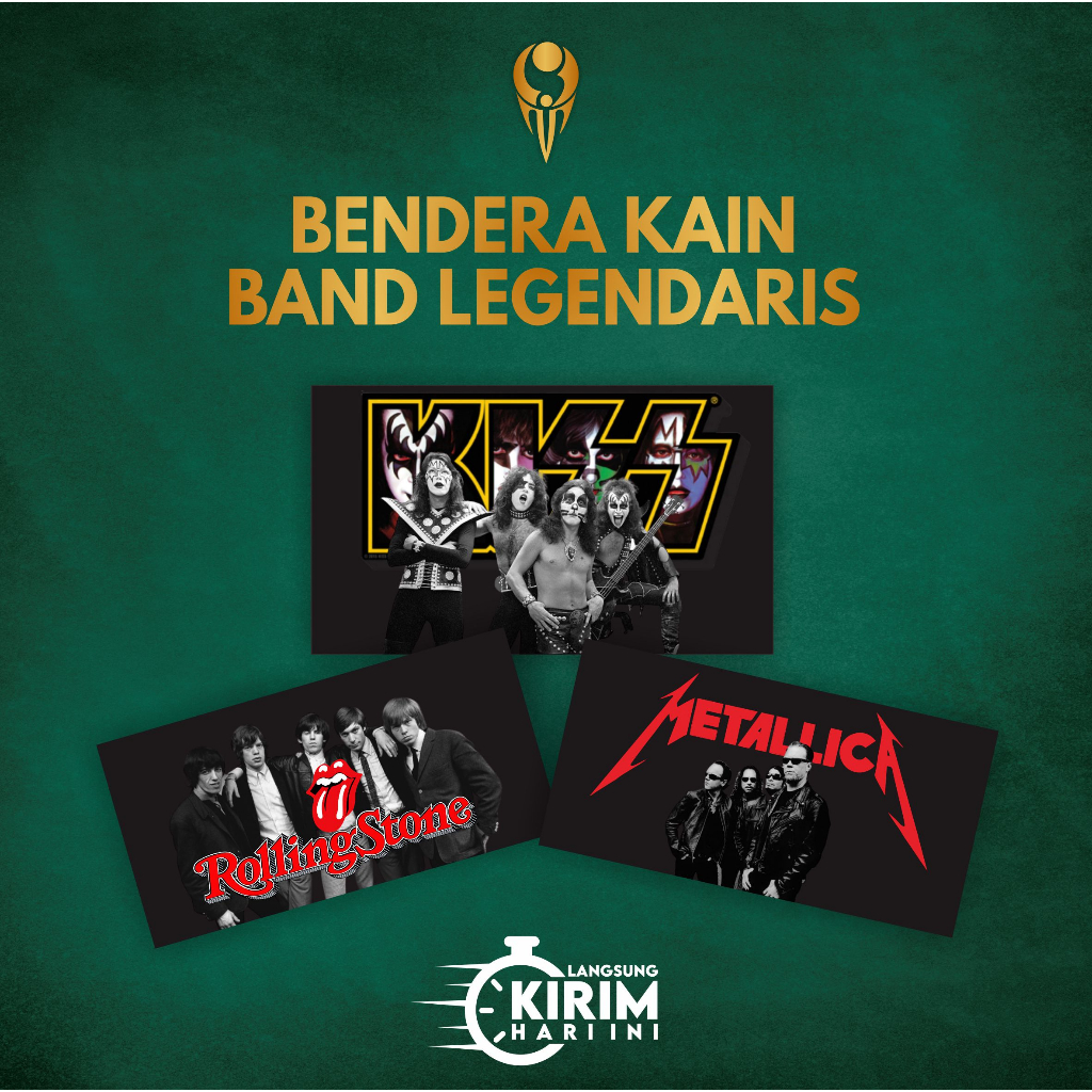 Jual BENDERA KAIN BAND LEGENDARIS METALLICA ACDC KISS ROLLING STONE ...