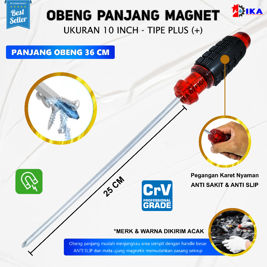 Jual Obeng SUPER PANJANG 10 - 12 inch Bolak Balik Plus Minus ...