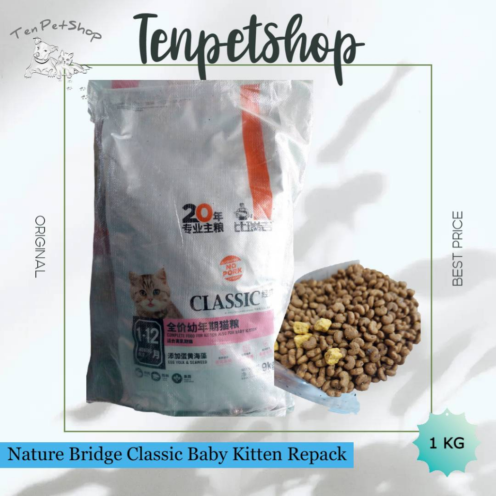 Jual NATURE BRIDGE CLASSIC KITTEN & BABY KITTEN 1KG // REPACK | Shopee ...