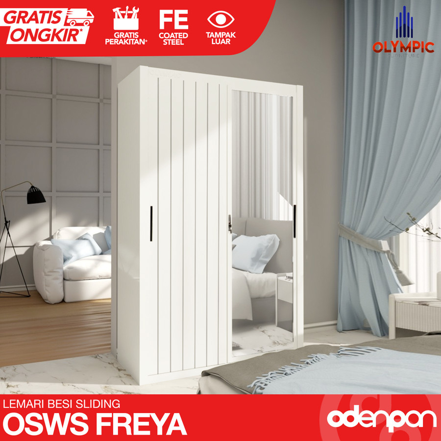 Jual OLYMPIC Lemari Pakaian Baju 2 Pintu Besi Sliding Minimalis OSWS FREYA | Shopee Indonesia