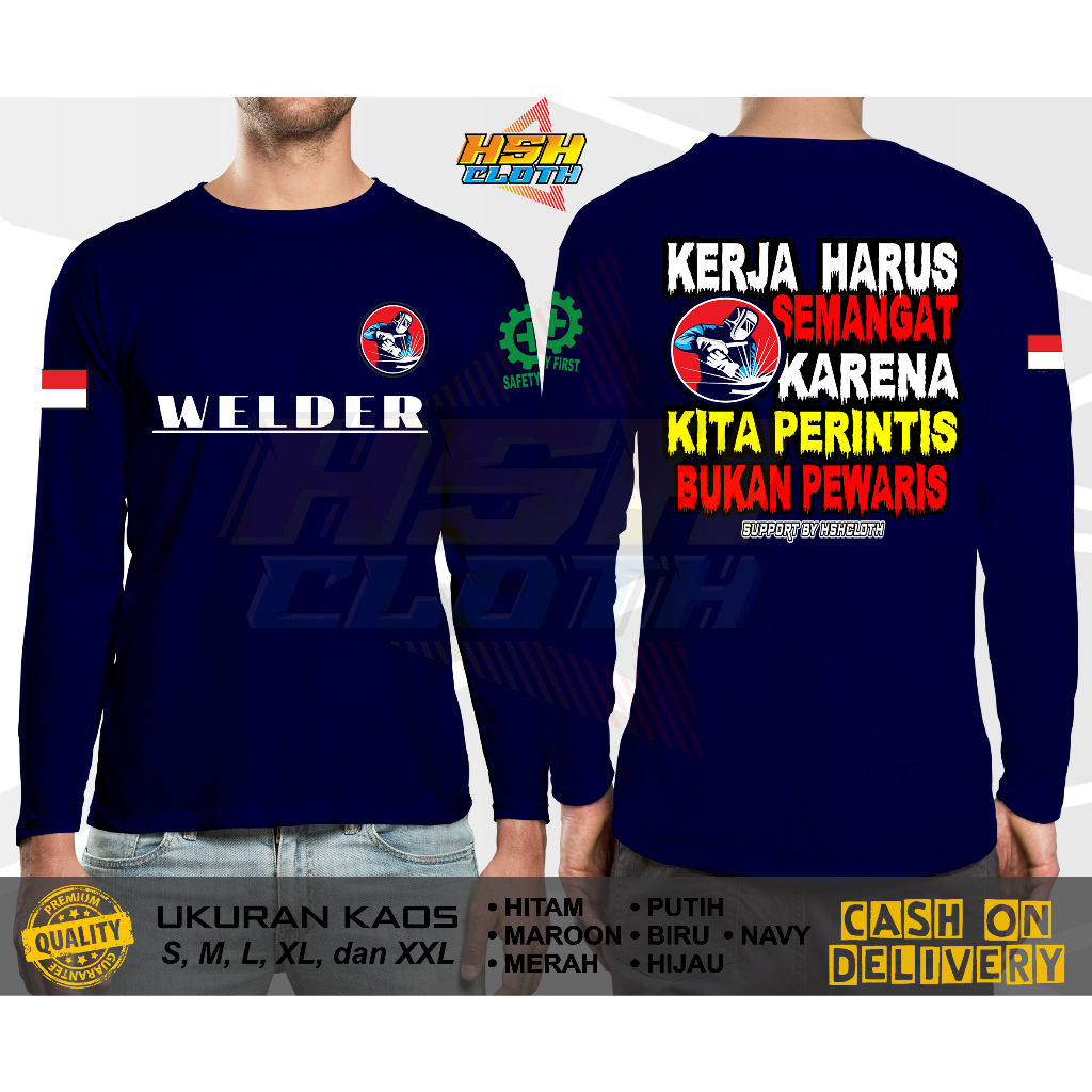 Jual Baju Kaos Distro Lengan Panjang Welder Seniman Api Perintis Bukan ...