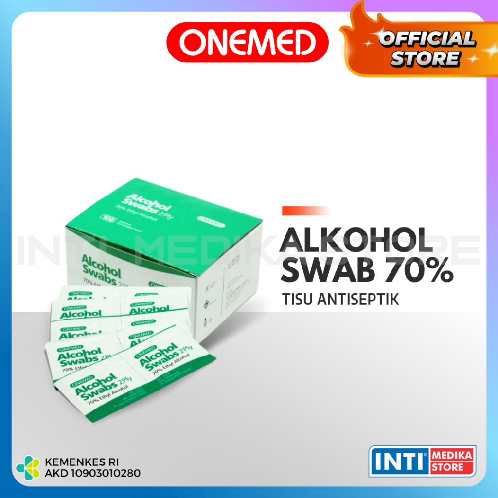 Jual ONEMED - Alkohol Swab 70% | Tissue / Tisu Antiseptik | Kapas ...