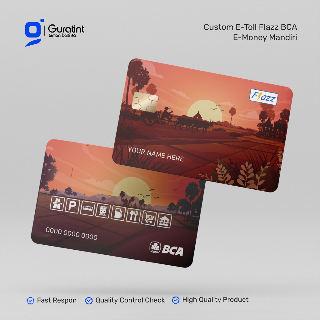 Jual Custom E-Toll Flazz BCA E-Money Mandiri Card Print Indonesia Version | Shopee Indonesia