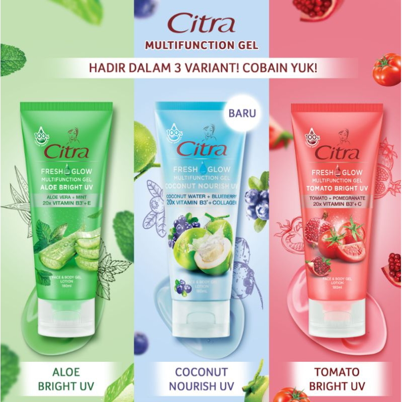 Jual CITRA MULTIFUNCTION GEL BRIGHT UV 180 ML | Shopee Indonesia