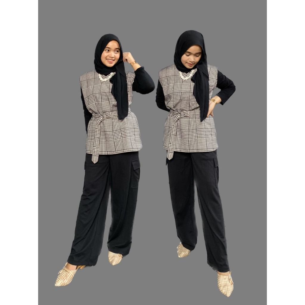 Jual NOMI VEST SATU SET STYLISH KOREAN BISA DI CAMPUR CARGO // BAJU RIB ...