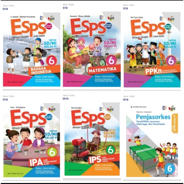 Jual ORI harga satuan buku teks ESPS k13 untuk SD/mi kelas 6 edisi terbaru penerbit erlangga ...