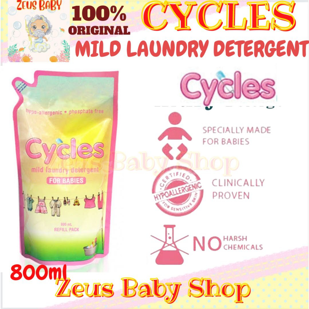 Jual CYCLES BABY MILD LAUNDRY DETERGENT REFILL 800ML | Shopee Indonesia