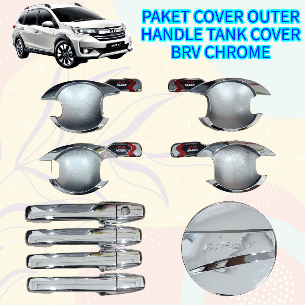 Jual Paket Cover Outer Handle Tank Cover BR-V Chrome Aksesoris Mobil Pegangan Pintu Tangki ...