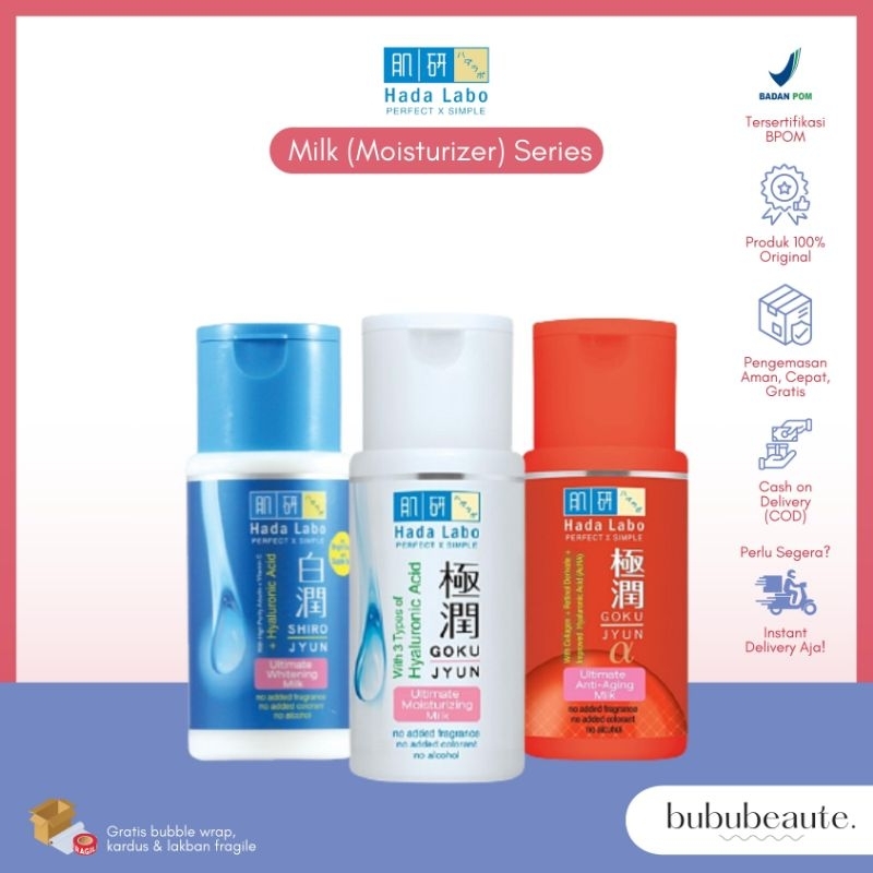 Jual Hada Labo Milk (Moisturizer) Series (Gokujyun, Shirojyun, Gokujyun ...