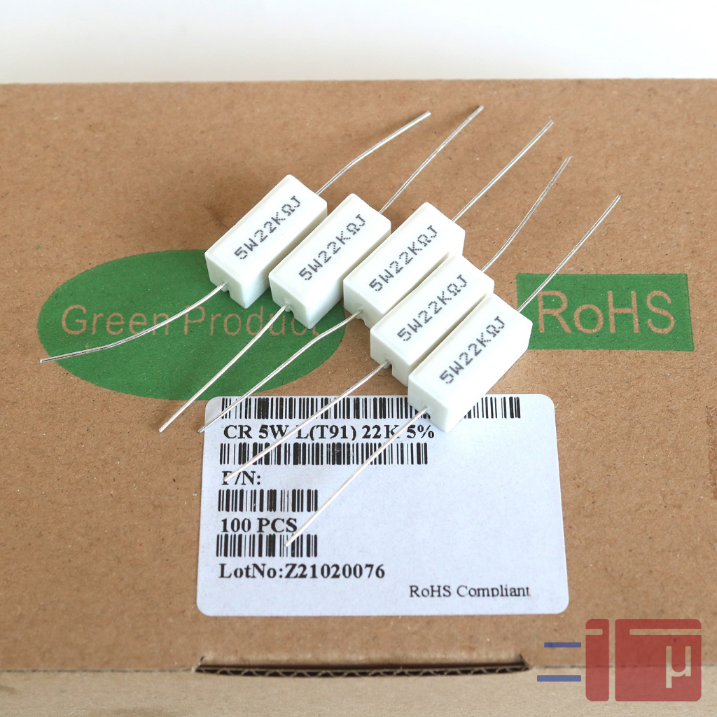 Jual Resistor Kapur 22K 5W Taiwan Kaki Tembaga | Shopee Indonesia