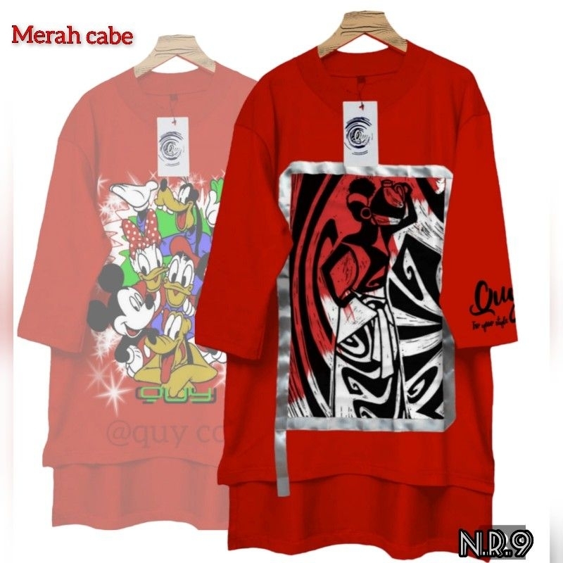 Jual BLOUSE KAOS OVERSIZE MERAH KARAKTER MICKEY MOUSE | Shopee Indonesia