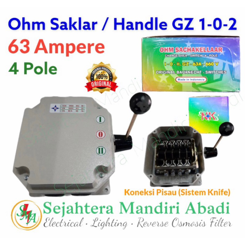 Jual Ohm Saklar NK 63A Pisau 3 Phase 4 Pole COS Change over Switch ...