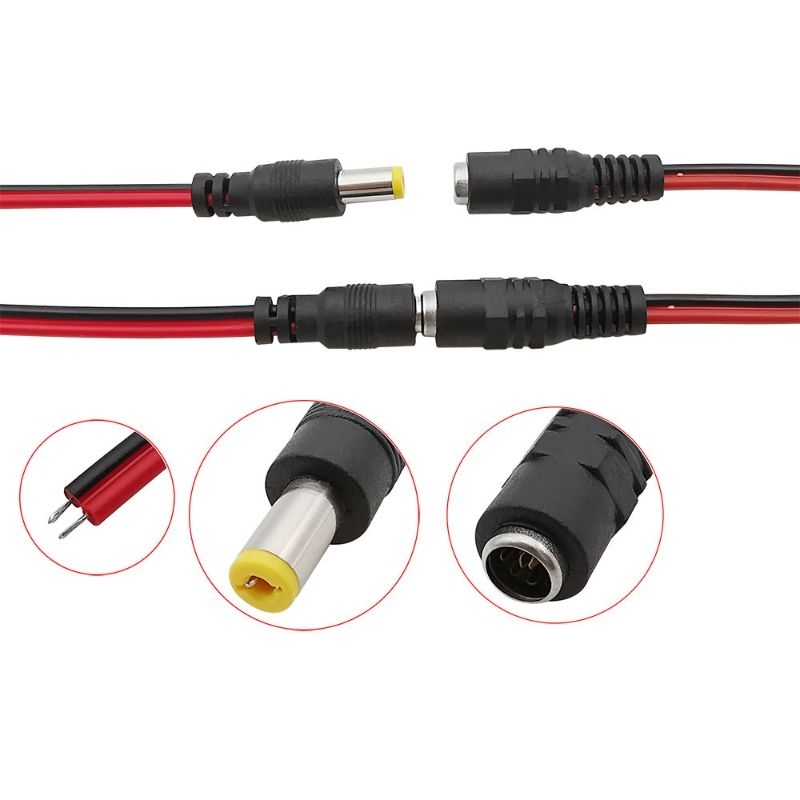 Jual Jack DC Kabel 25 cm Sambungan Power Supply jek DC Male Female ...