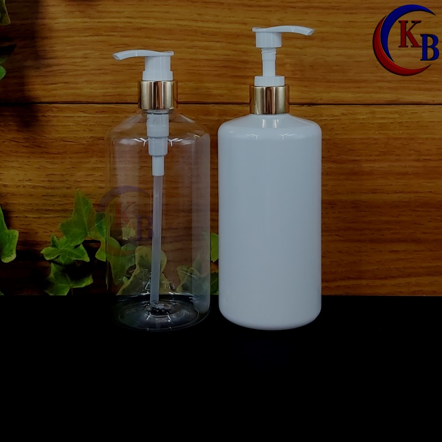 Jual BOTOL PUMP 500 ML LOTION GOLD NECK 24 / BOTOL PLASTIK PET HS 500ML | Shopee Indonesia