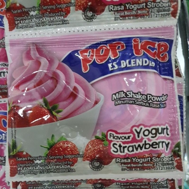 Jual Pop Ice Yoghurt Strawberry 1renceng (10pcs) | Shopee Indonesia