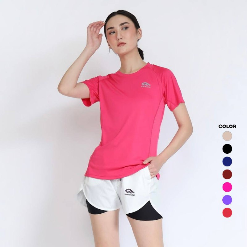 Jual MANIAK Baju Olahraga Sport Running Wanita Lengan Pendek Atasan ...