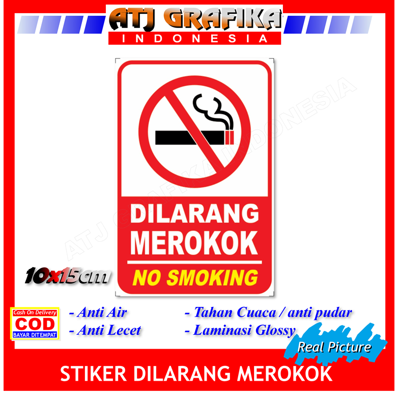 Jual Stiker label dilarang merokok kotak kesehatan udara sticker anti ...