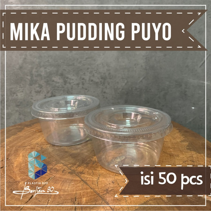 Jual Mika Pudding Puyo isi 50 pcs Tebal Bening + Tutup / Mika pudding ...