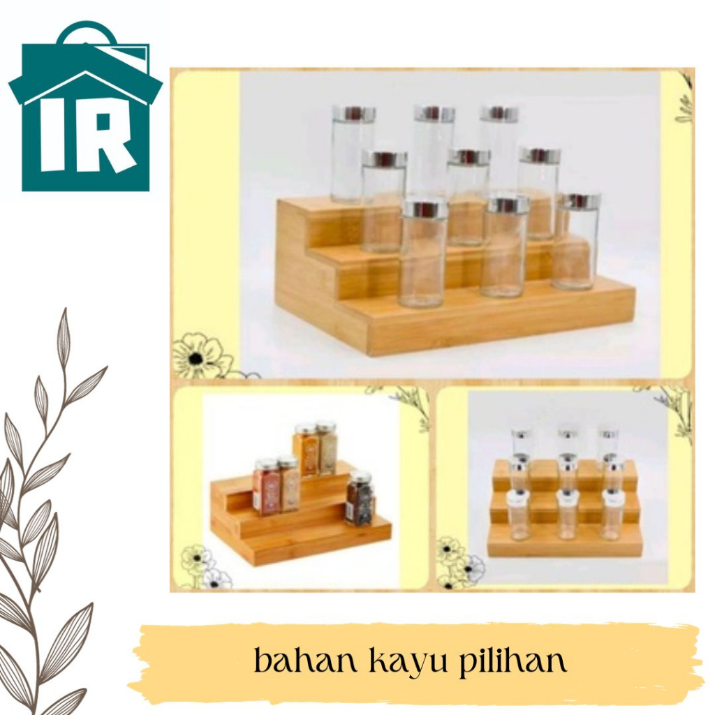 Jual promo Rak Bumbu Tangga Minimalis Serbaguna, Rak Tangga Kayu unik ...