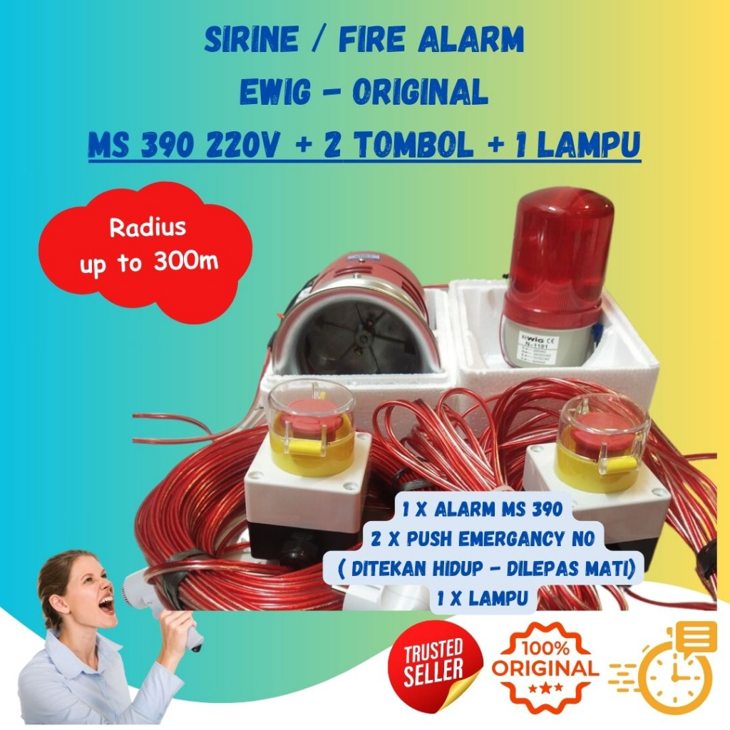 Jual Sistem Sirine Peresmian Gedung Fire Alarm MS-390 With Warning Light | Shopee Indonesia