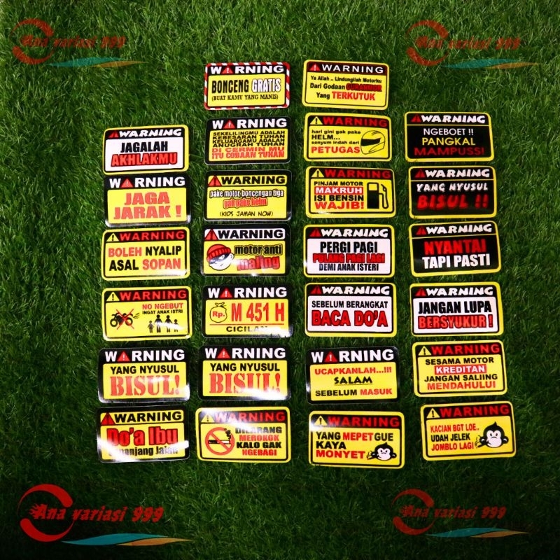 Jual Stiker motor warning sticker motor warning kata kata unik isi 100 pcs | Shopee Indonesia