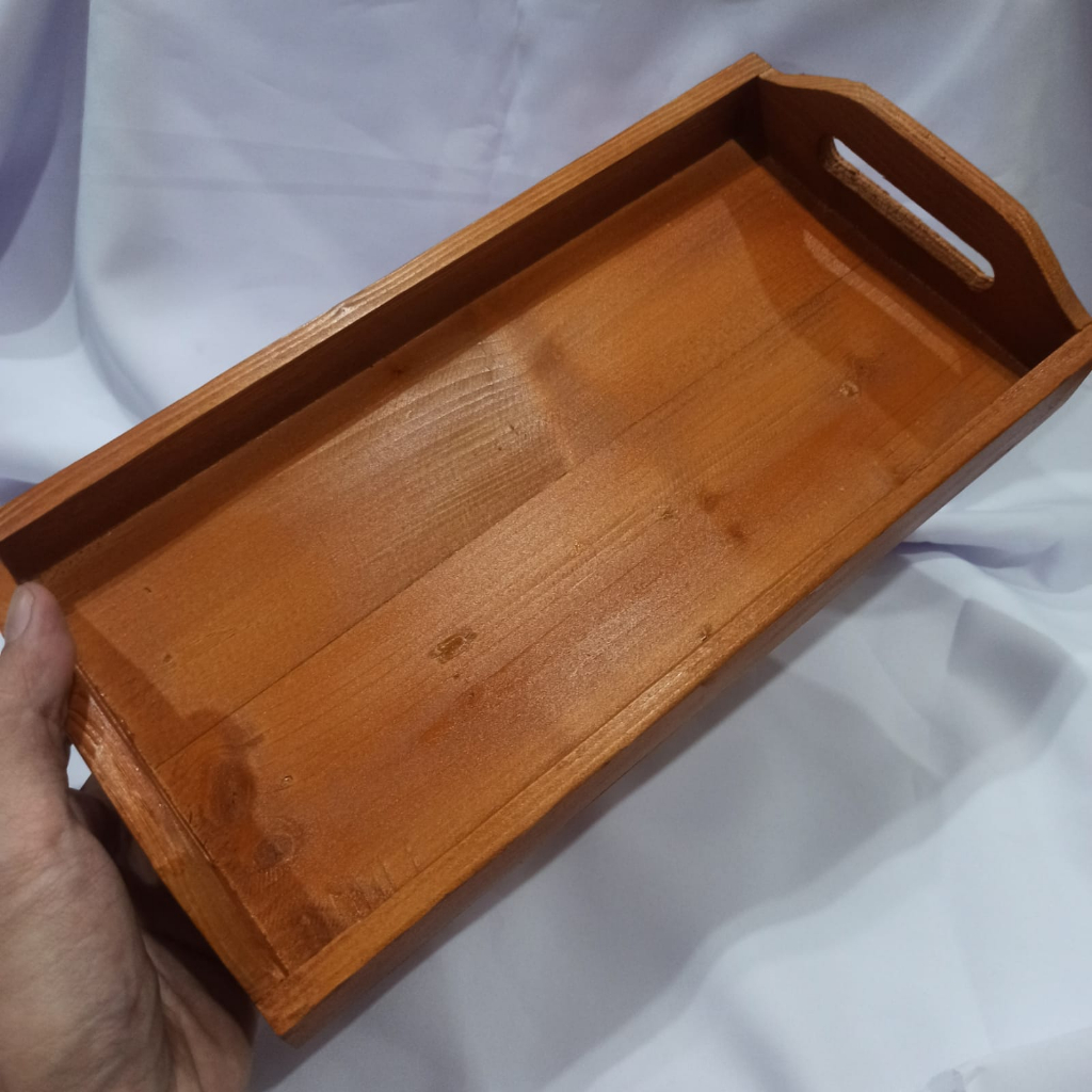 Jual Nampan Kayu Jati Belanda 30x15x5cm Varnish - Nampan Kecil - Nampan ...