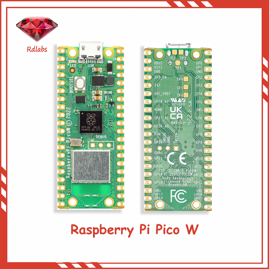 Jual Raspberry Pi Pico W RP2040-Based MCU SBCs Wireless (802.11n) 2.4GHz | Shopee Indonesia