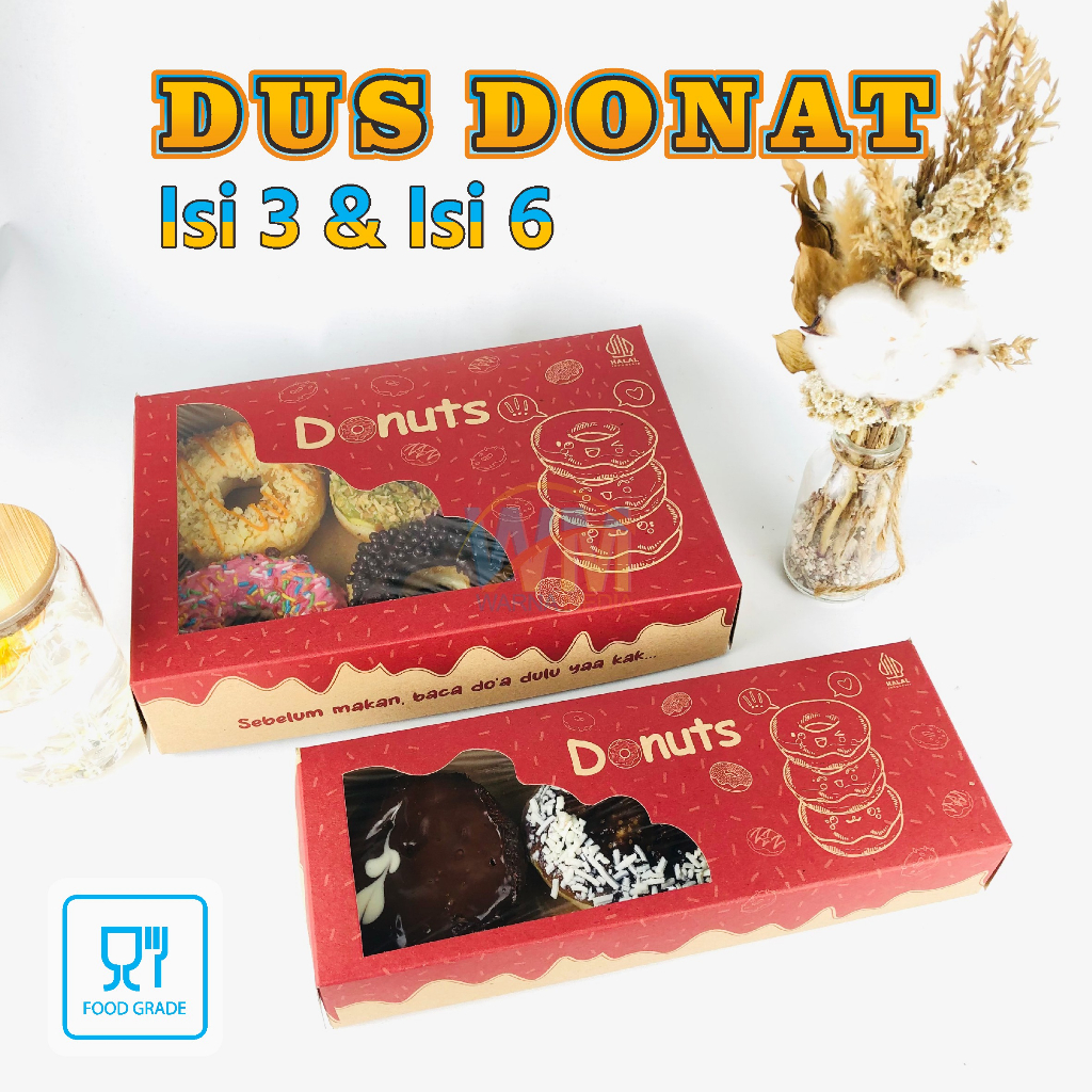 Jual Box Donat Viral Isi 6 / Isi 3 – Dus Donat Kekinian Isi 1–12 & Mini ...