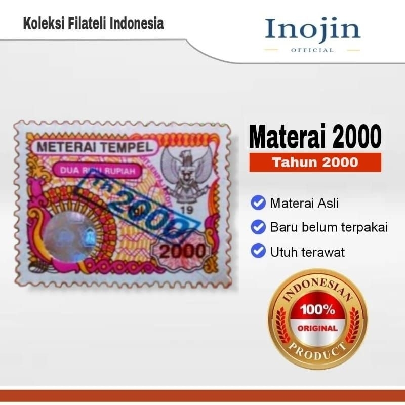 Jual Materai 2000 Rupiah Tahun 2000 Perangko Matrai Tempel Lama Asli ...