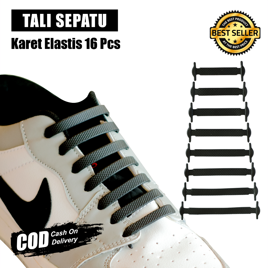 Jual Tali Sepatu Karet Silikon Elastis Lazy Lace Shoelaces Silicone 16 ...