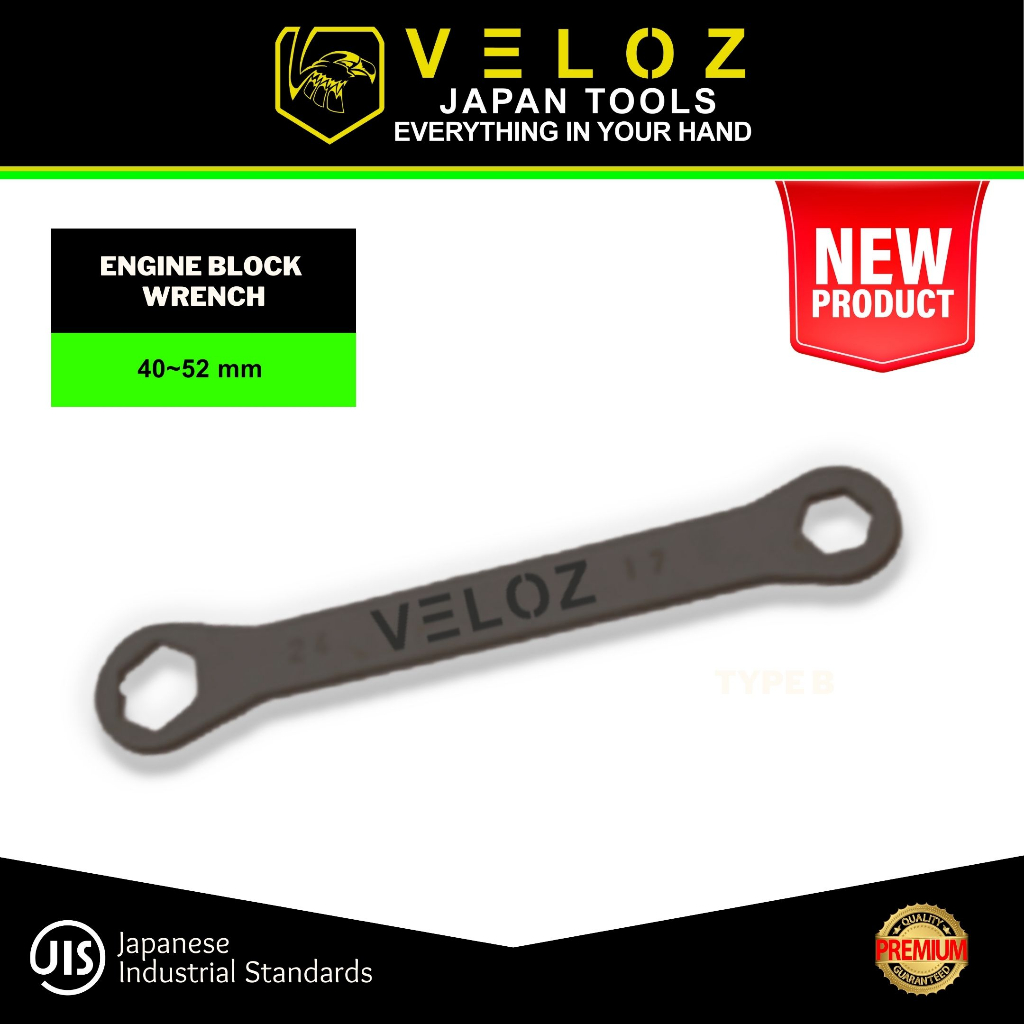 Jual VELOZ Engine Block / Kunci Tutup Klep 17x24mm Black Surface Chrome ...