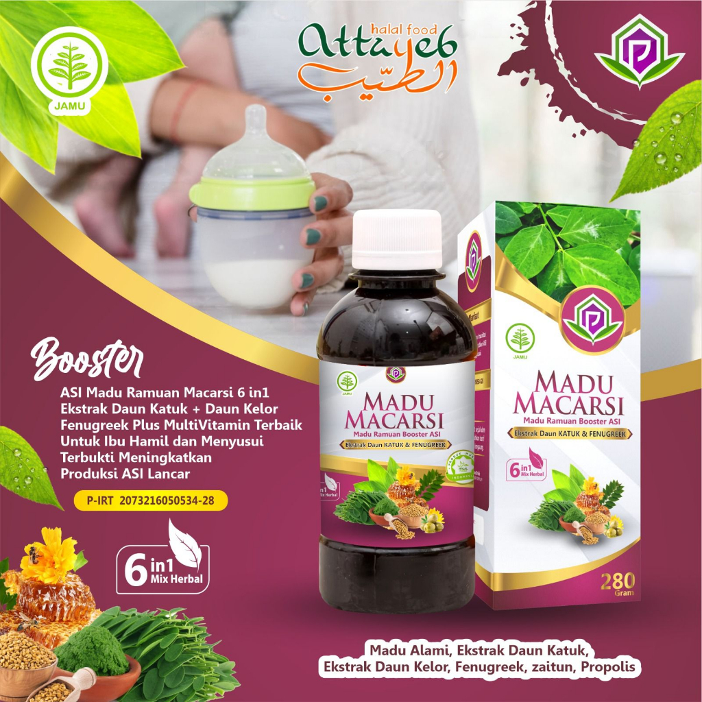 Jual Madu Booster Pelancar ASI Macarsi 280ml 6 in1 MultiVitamin Terbaik ...