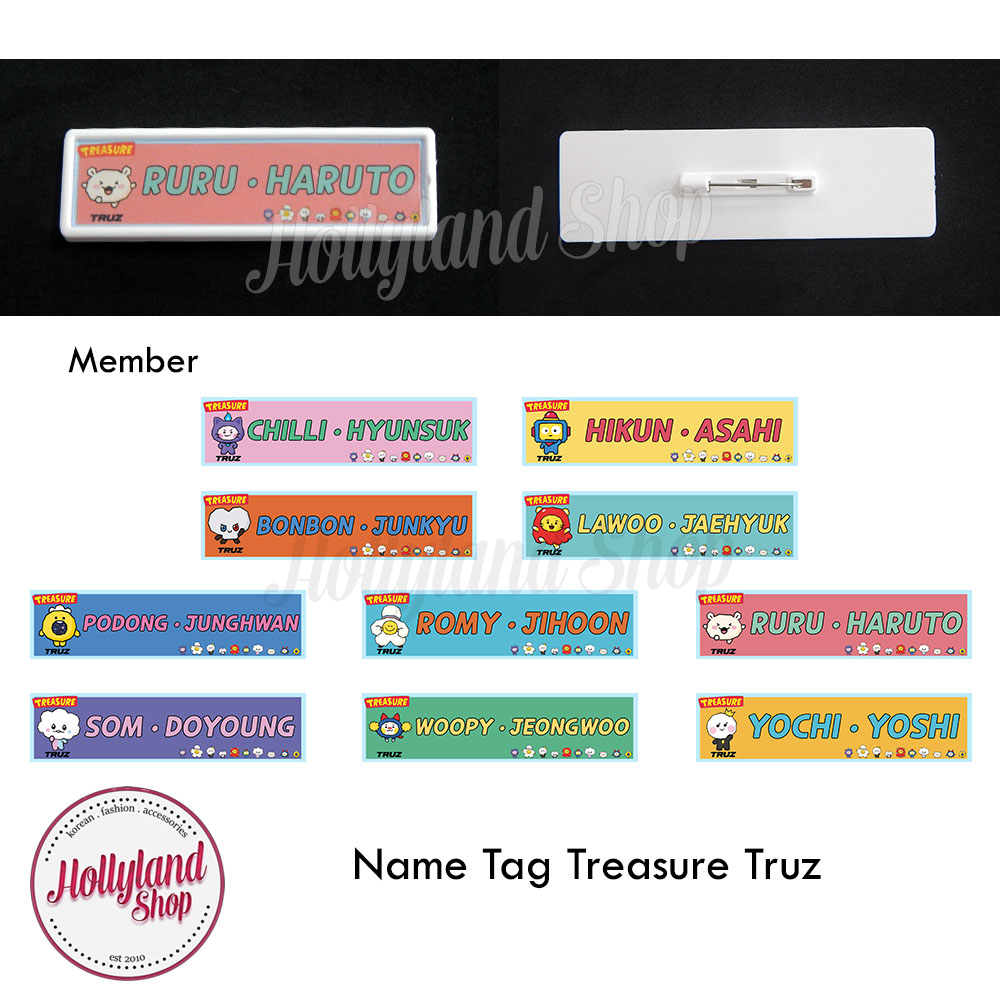 Jual Name Tag Papan Nama Dada Treasure truz (2pcs) Unofficial | Shopee ...