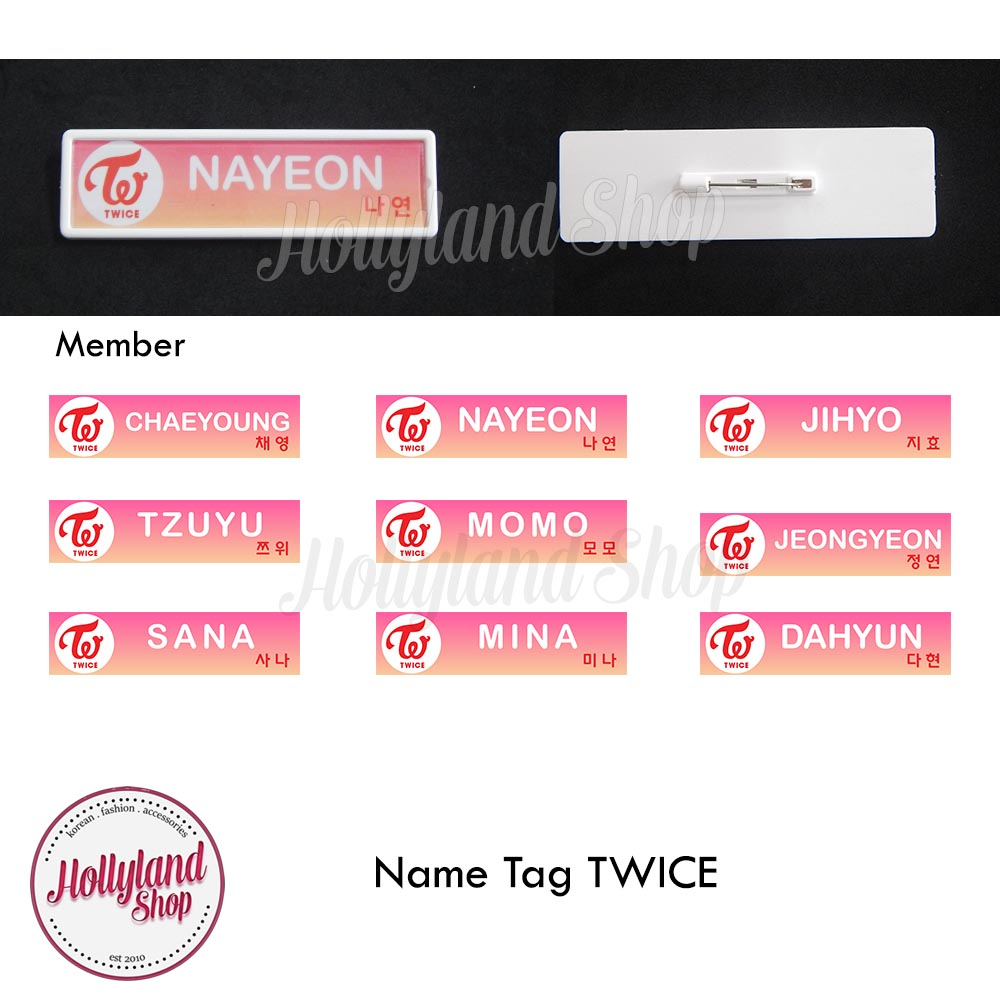 Jual Name Tag Papan Nama Dada TWICE (2pcs) | Shopee Indonesia