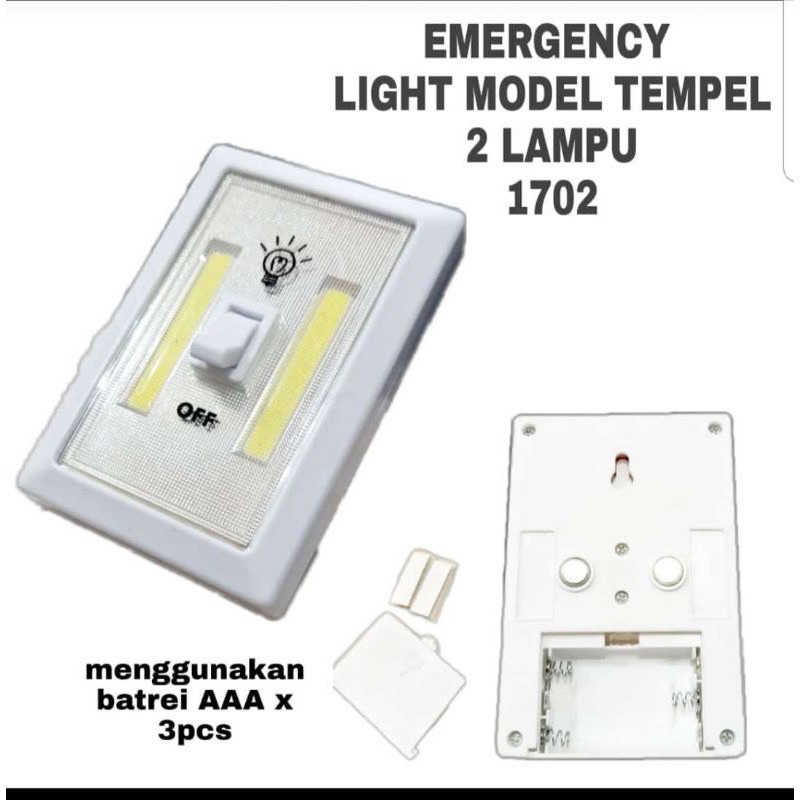 Jual LAMPU EMERGENCY LED TEMPEL MODEL SAKLAR 1702 | Shopee Indonesia